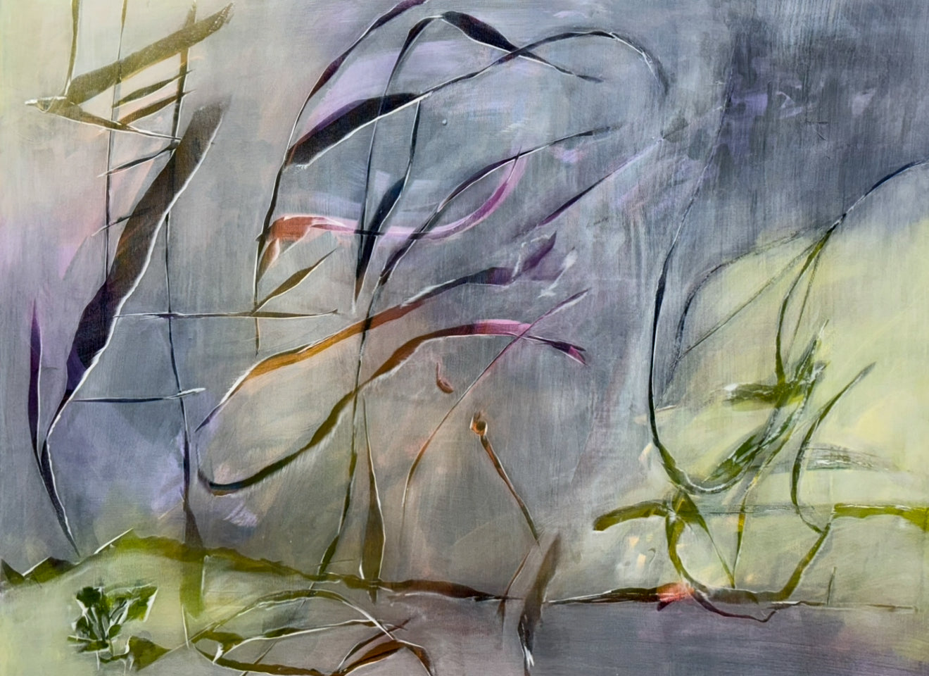 Dancing Botanicals, Acrylic on canvas, 30 x 40 inches